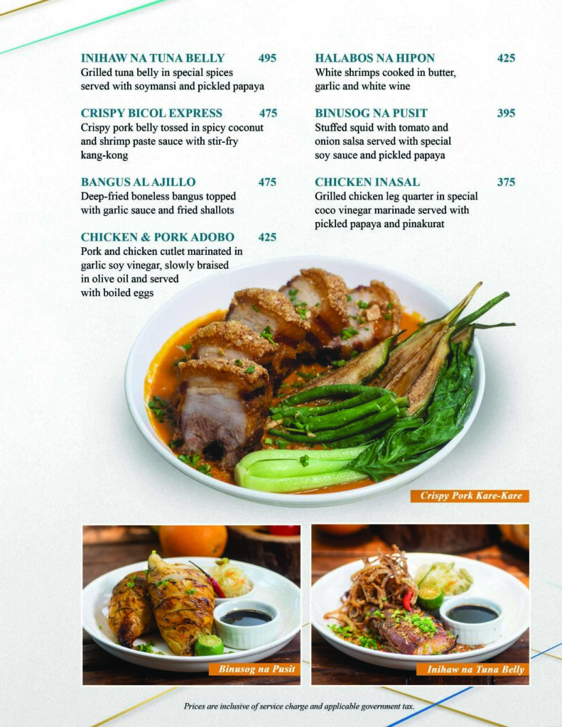 Dining Menu – Acuatico moments